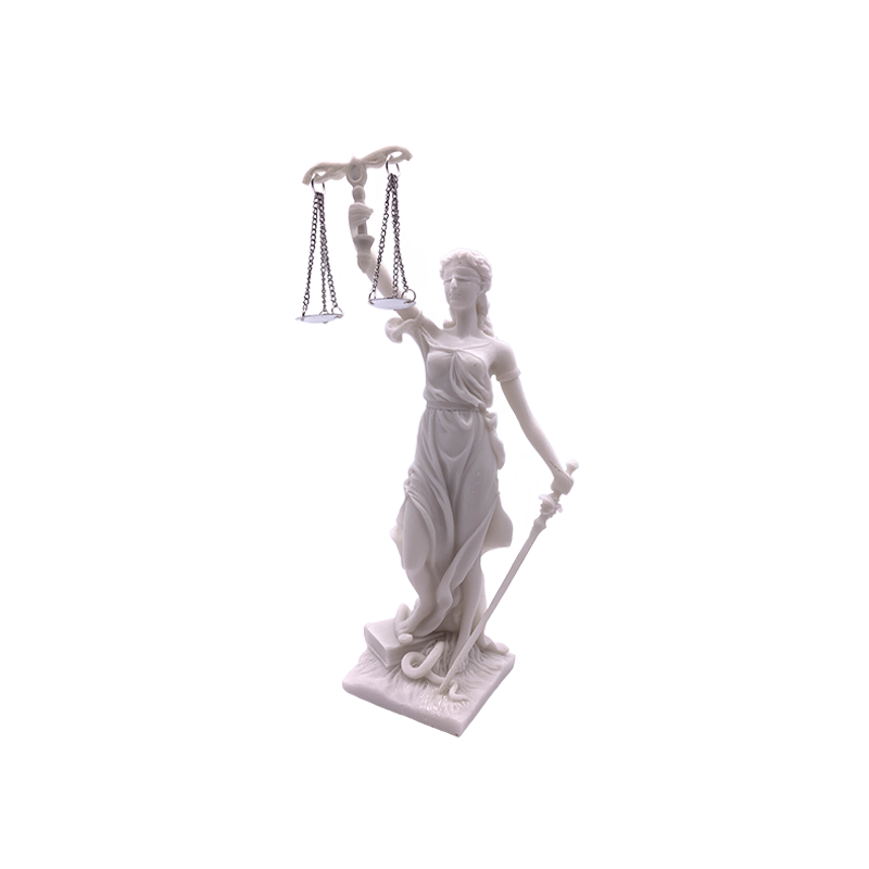 Lady Justice Statue Marble Finish 8"H - Mushroom New Orleans