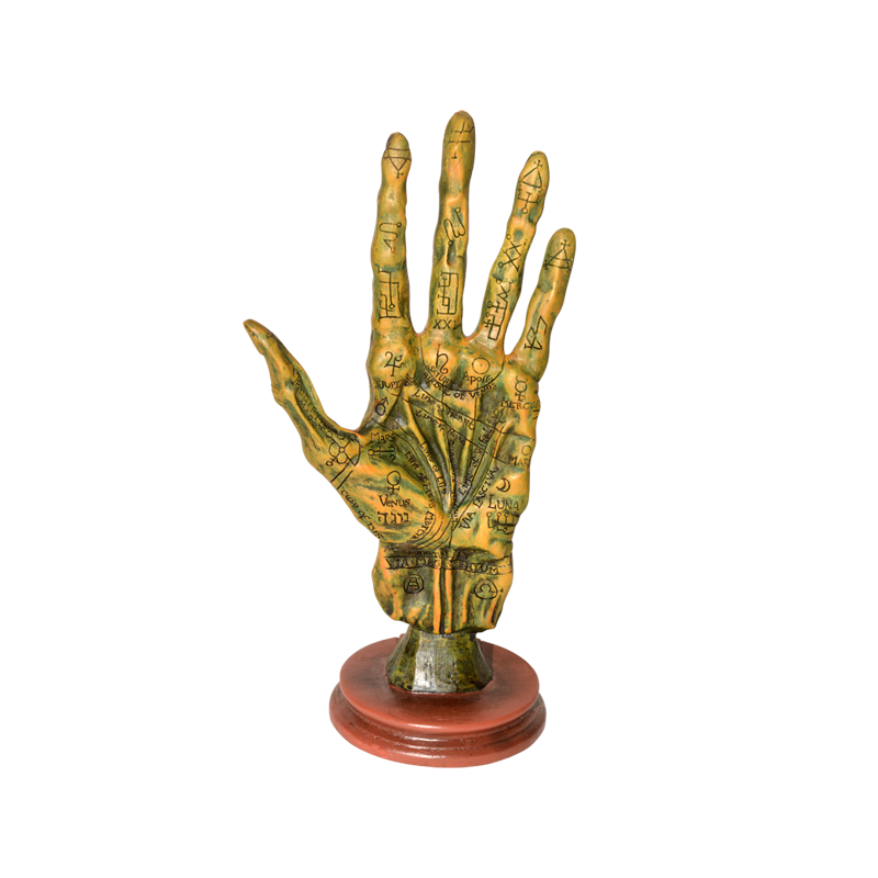 Alchemy Palmistry Hand Statue 11"H - Mushroom New Orleans