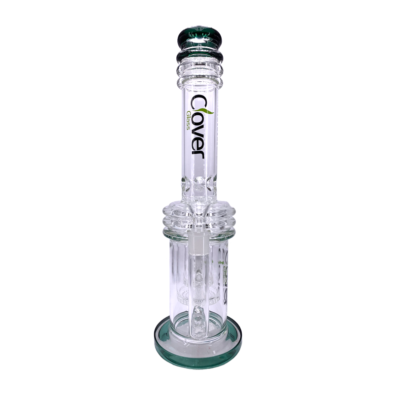 18" Triple Stacked Honey Comb Water Pipe 9mm Thick - Mushroom New Orleans