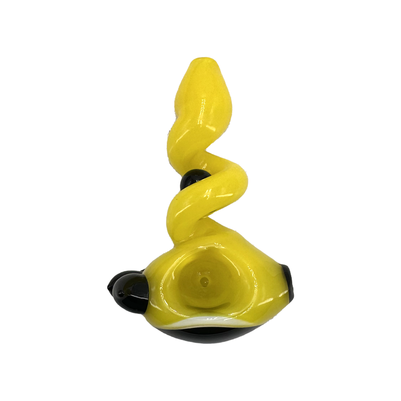 4.5" Ross Full Color Marble Trap Hand Pipe Yellow - Mushroom New Orleans