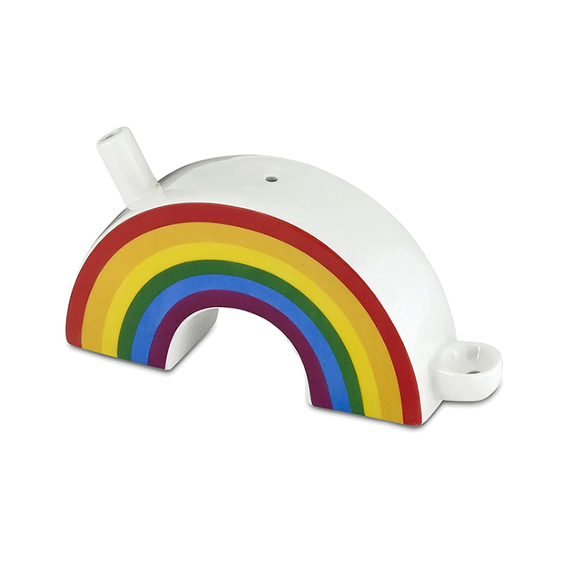 7" Roast and Toast Rainbow Ceramic Hand Pipe - Mushroom New Orleans