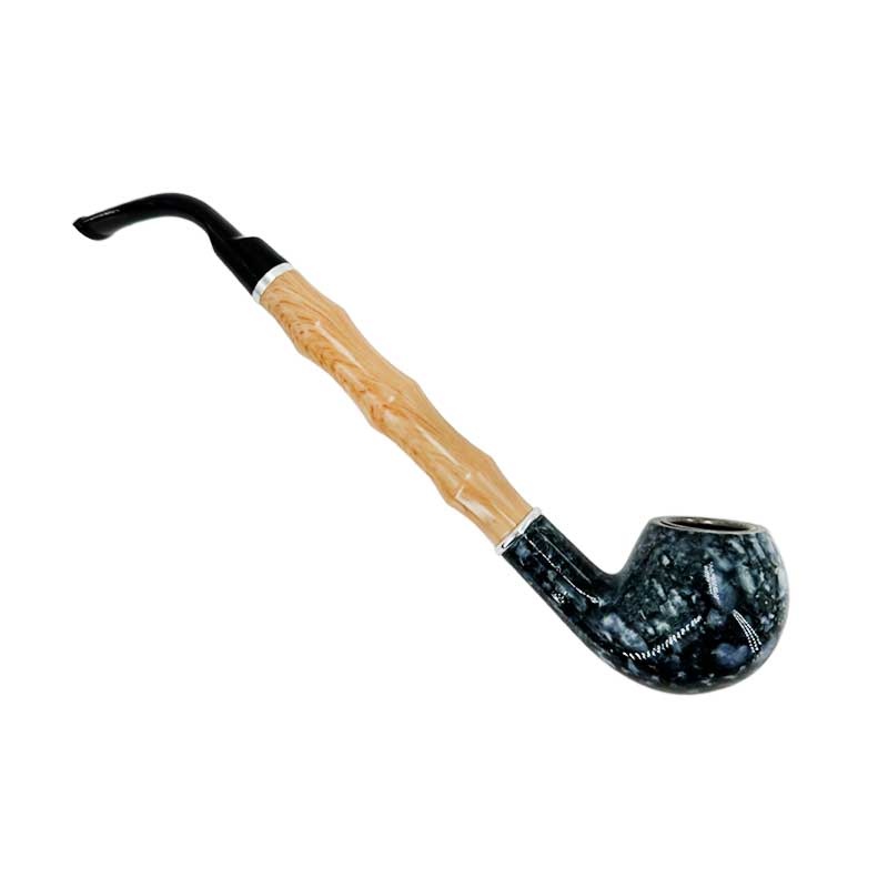 10" Marbled Gandalf Curvy Wood Hand Pipe - Mushroom New Orleans