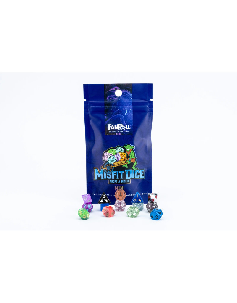 Mini Polyhedral Dice Set (14) Resin Mystery Misfit - Game Night Games