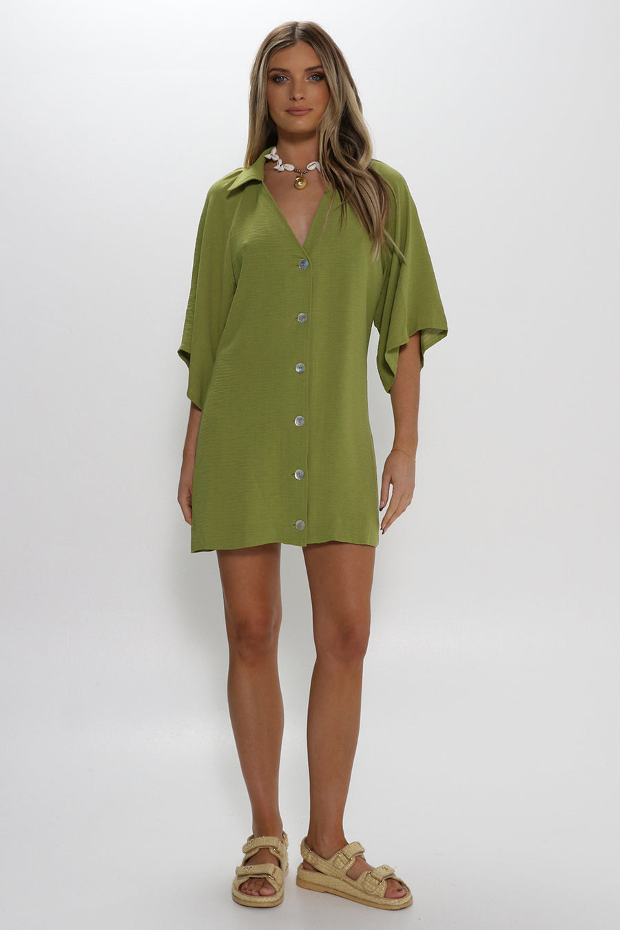 Lost in Lunar - Fallon Dress - Avocado - Archer + Arrow