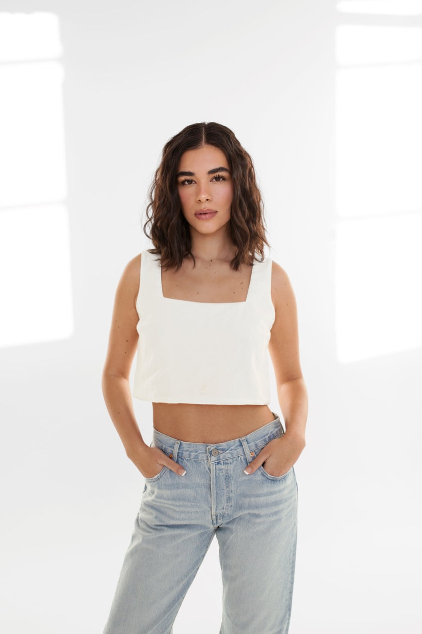 Daily Story - Ivy Top - White - - Archer + Arrow