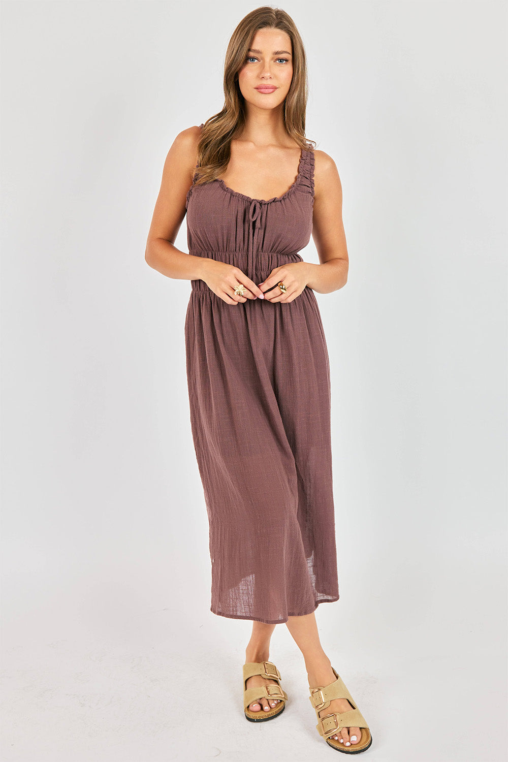 Sadie & Sage - So Cal Midi Dress - Chocolate - Archer + Arrow