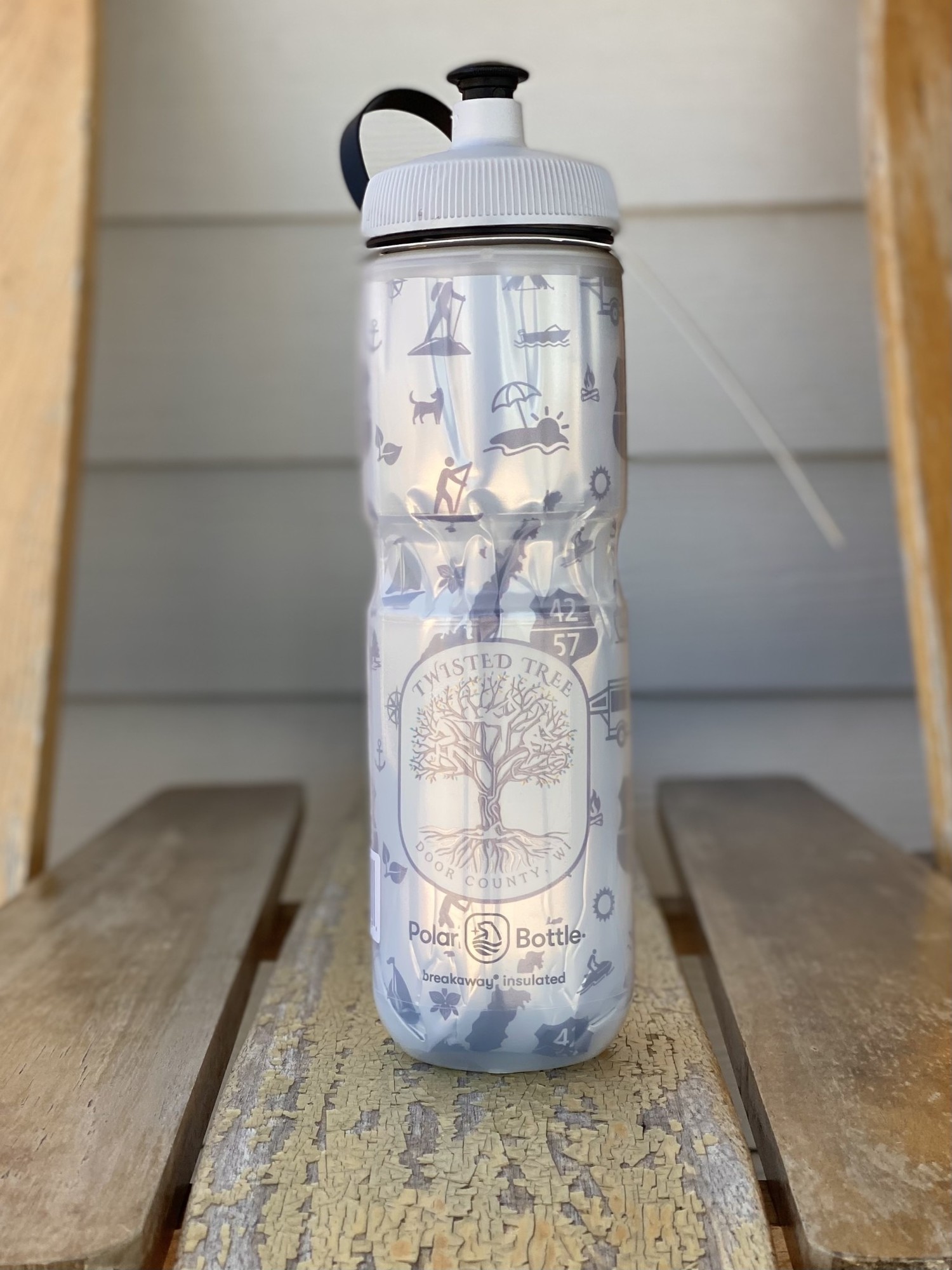 Door County - Grey Polar Water Bottle 24oz. - Twisted Tree