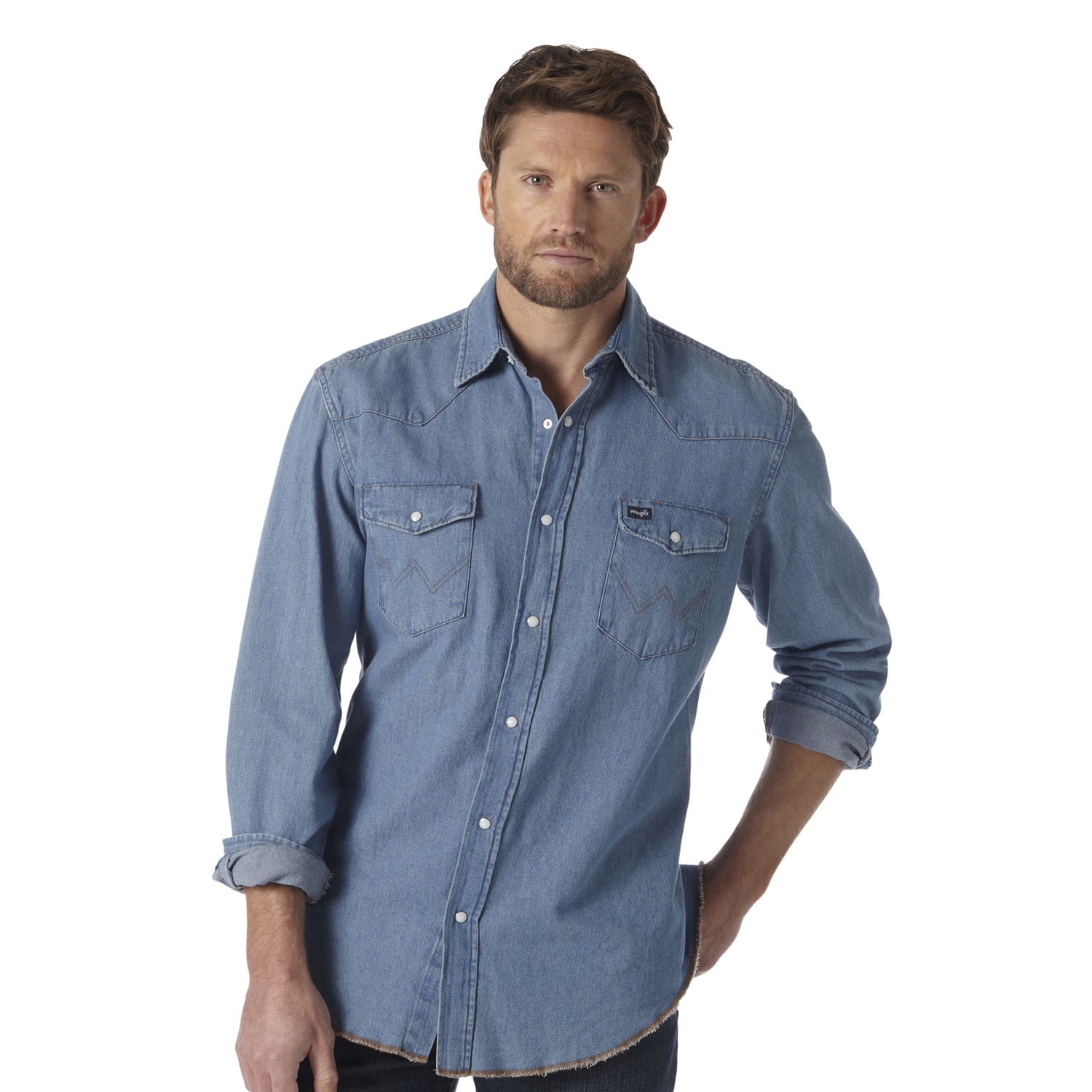 Wrangler Cowboy Cut Denim Shirt Stonewash - Frontier Western Shop
