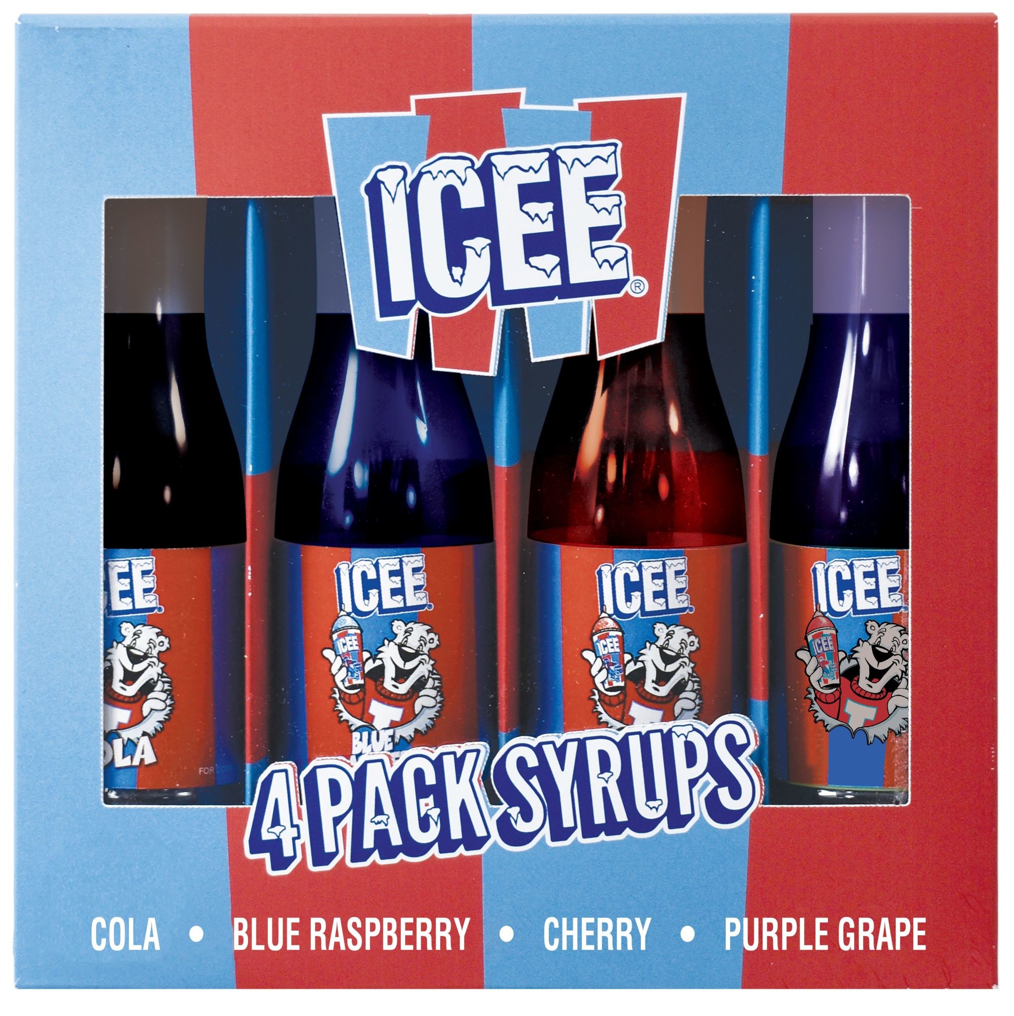 ICEE 4 Pack Syrups Blue Rasp/Cherry/Grape/Cola - Kidstop toys and books