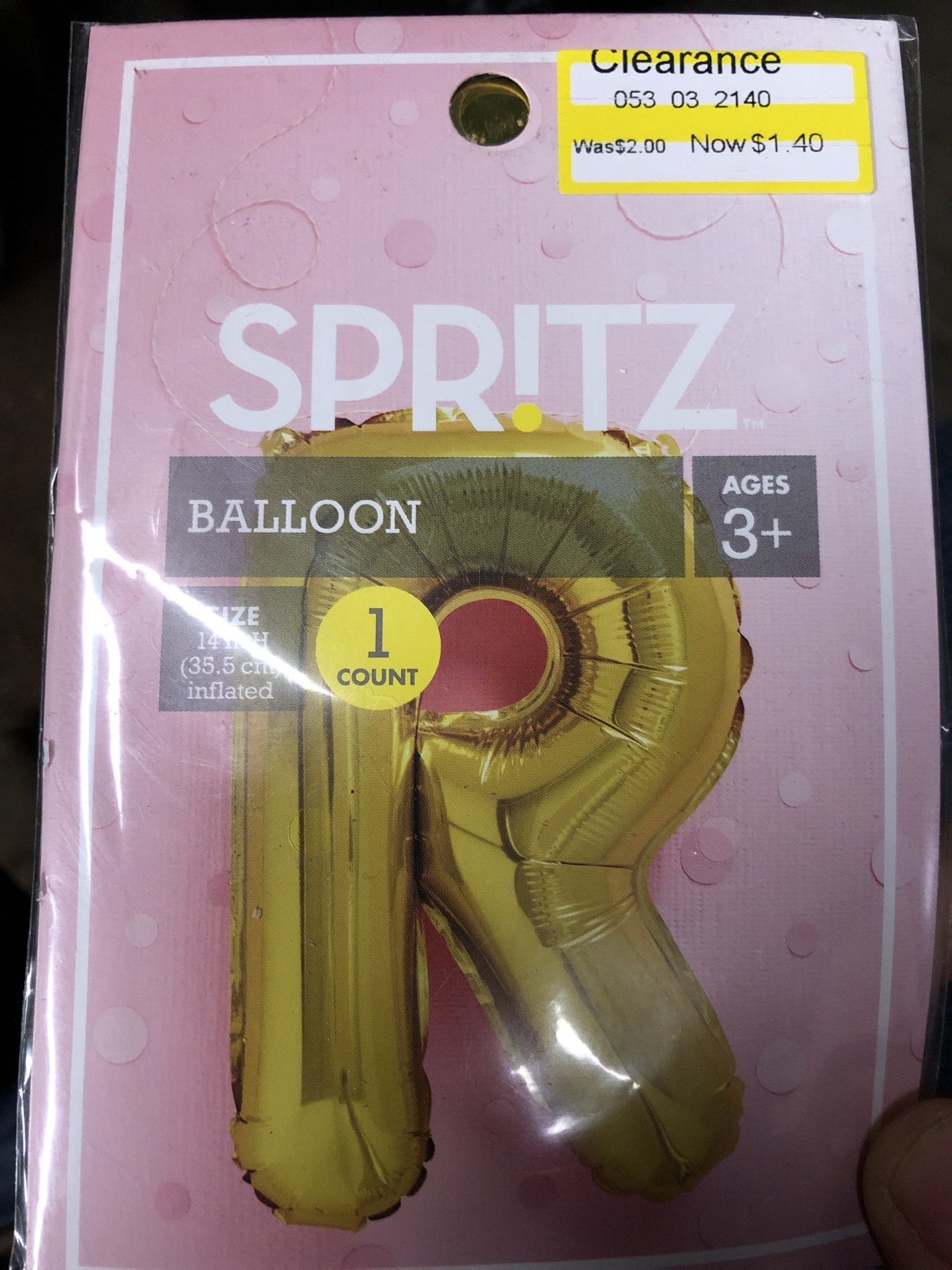 16" R Foil Balloon Gold - Spritz™ - D3 Surplus Outlet