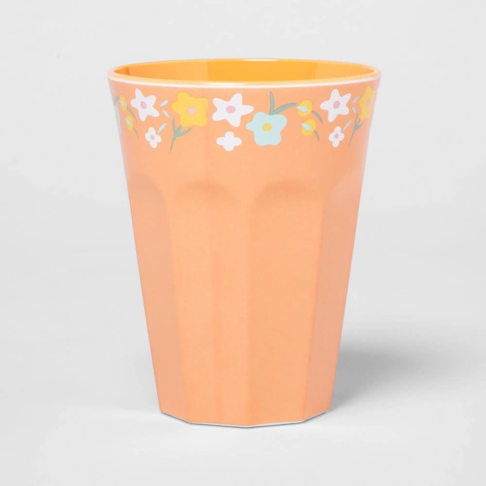 12oz Melamine Spring Floral Cup Orange - Spritzâ„¢ - D3 Surplus Outlet
