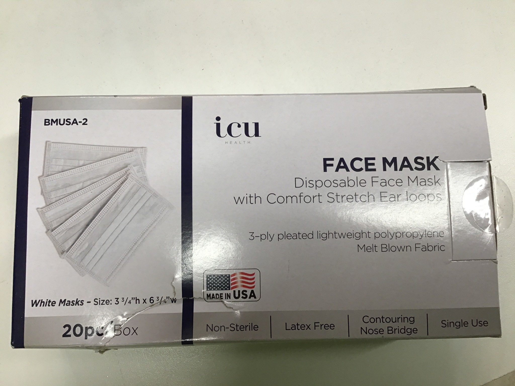 *box damage -ICU Health Non-Medical Disposable Face Mask with Comfort ...
