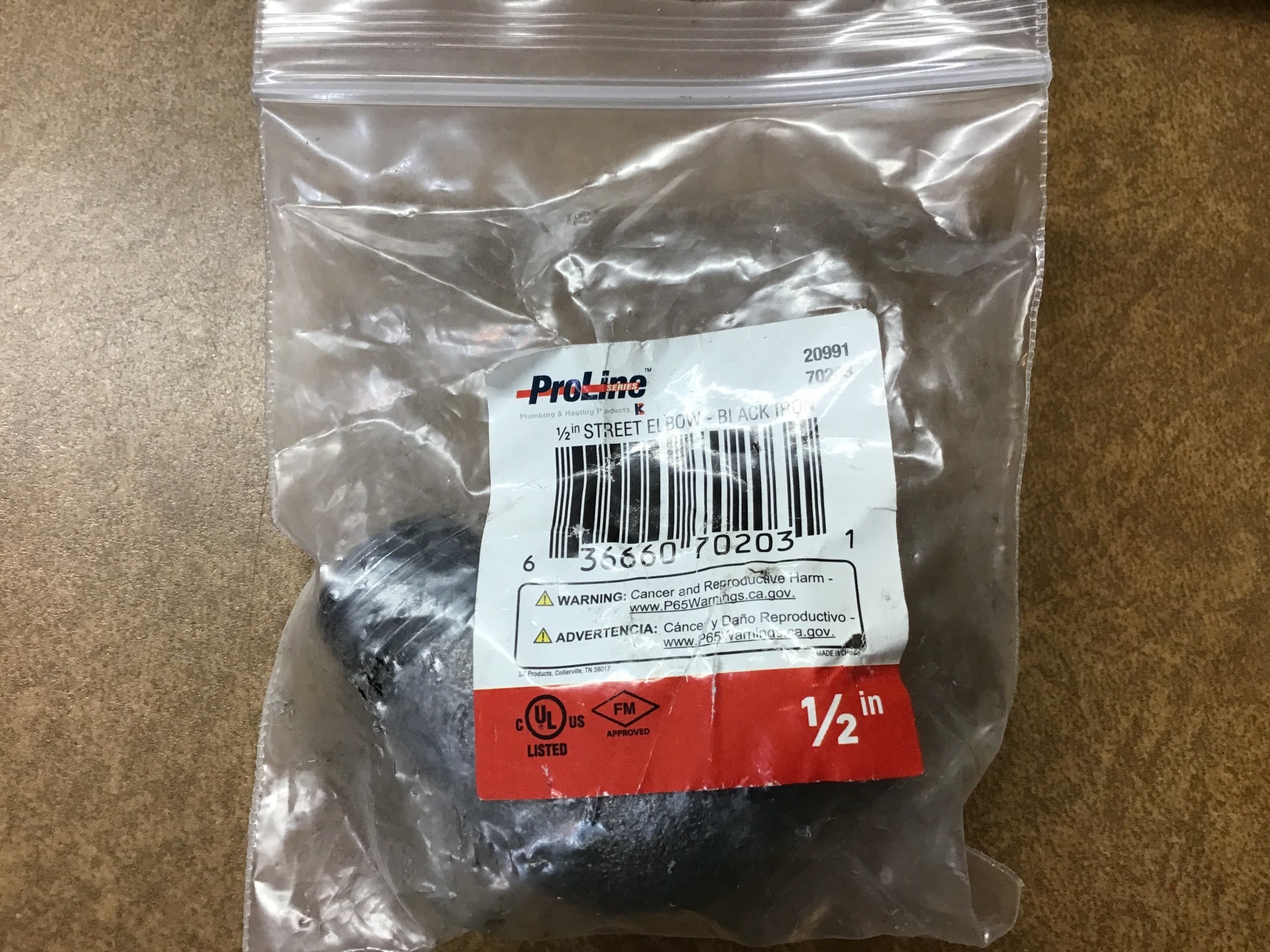 Mueller Proline 1/2-in L x 1/2-in 90-Degree Black Iron Street Elbow ...
