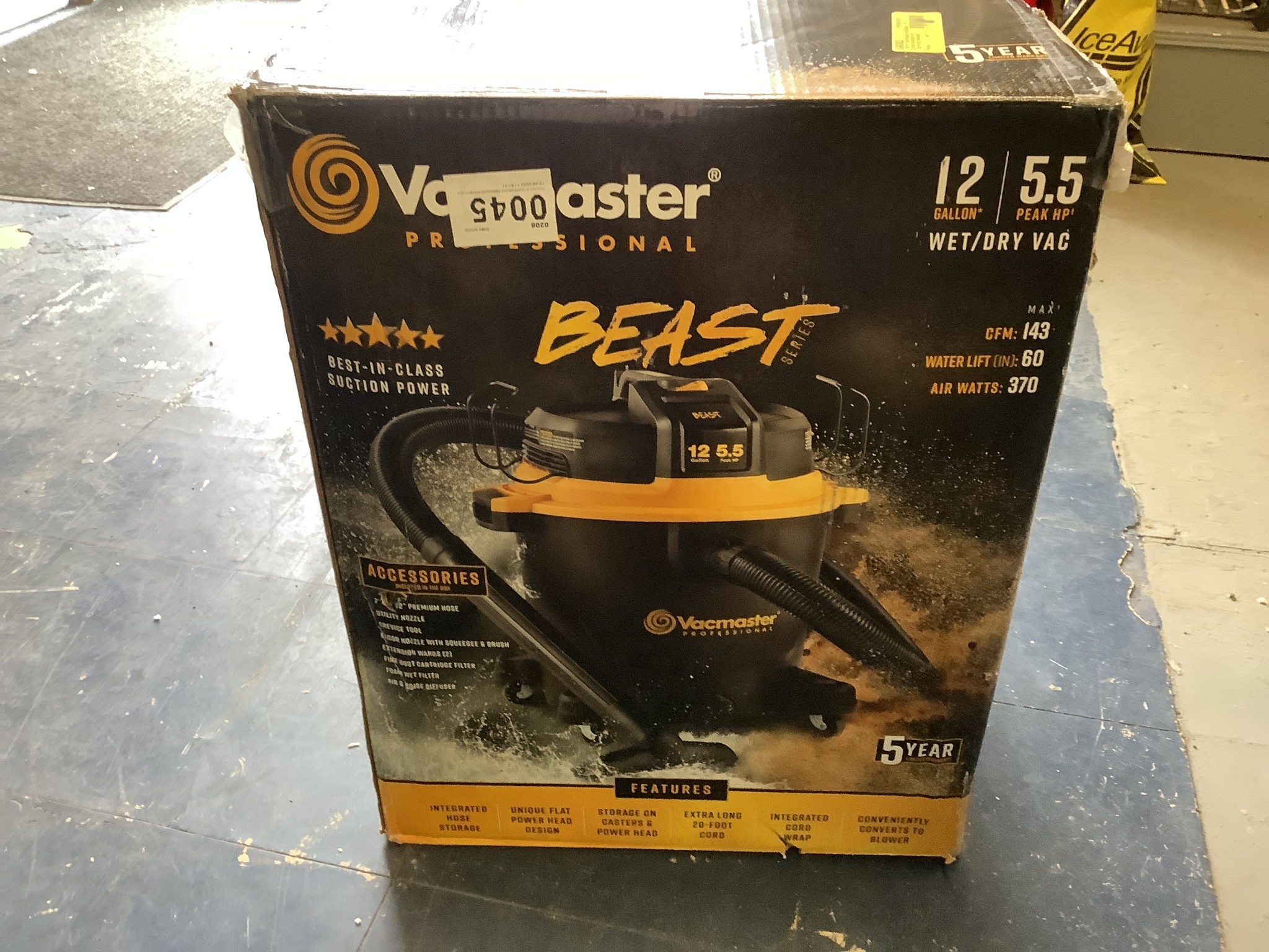 Vacmaster VJH1211PF0201 12 Gallon, 5.5 HP Professional Wet/Dry Vacuum ...