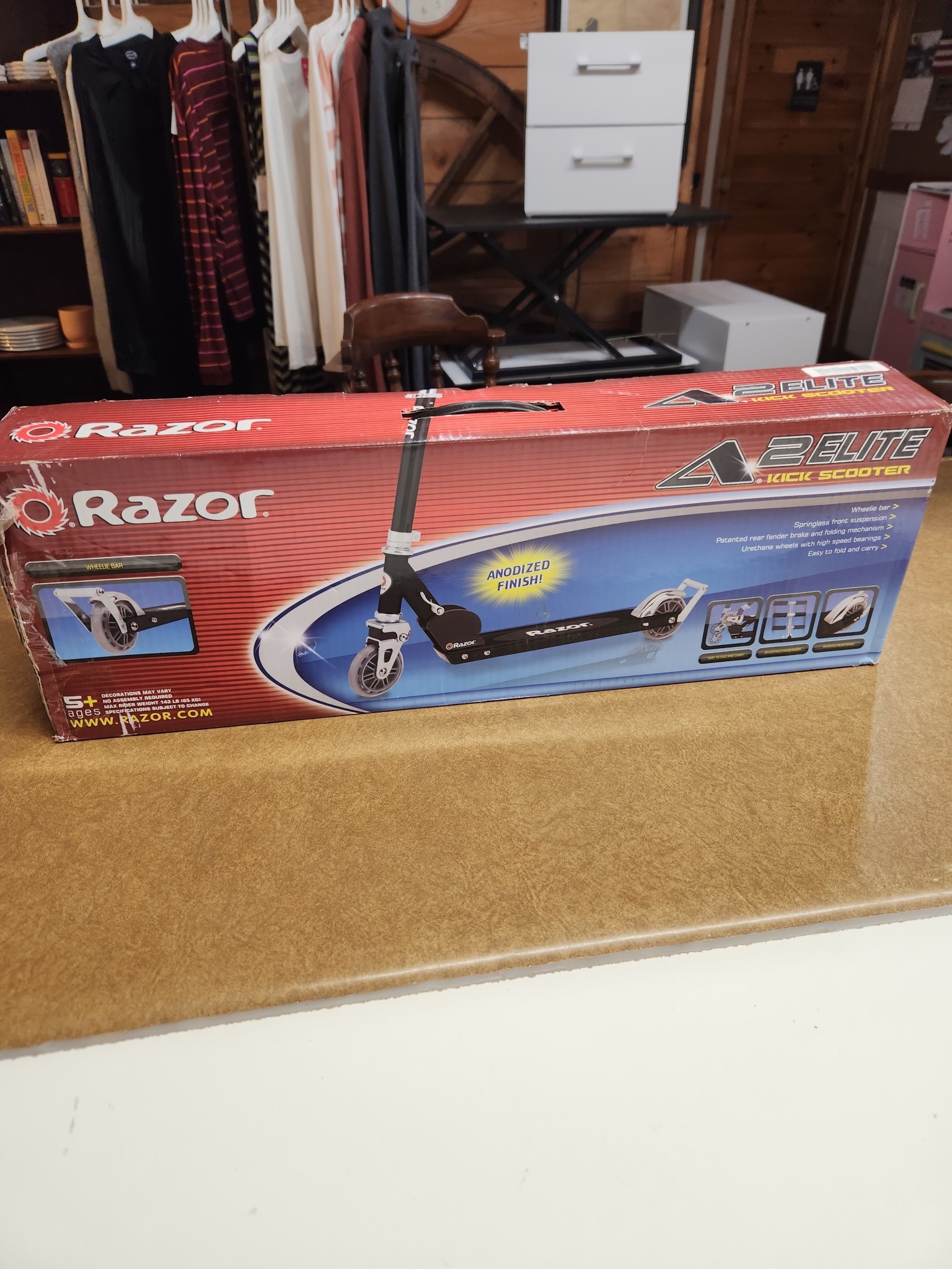 Razor A2 Kick Push Scooter for Kids Wheelie Bar, Foldable, Lightweight ...