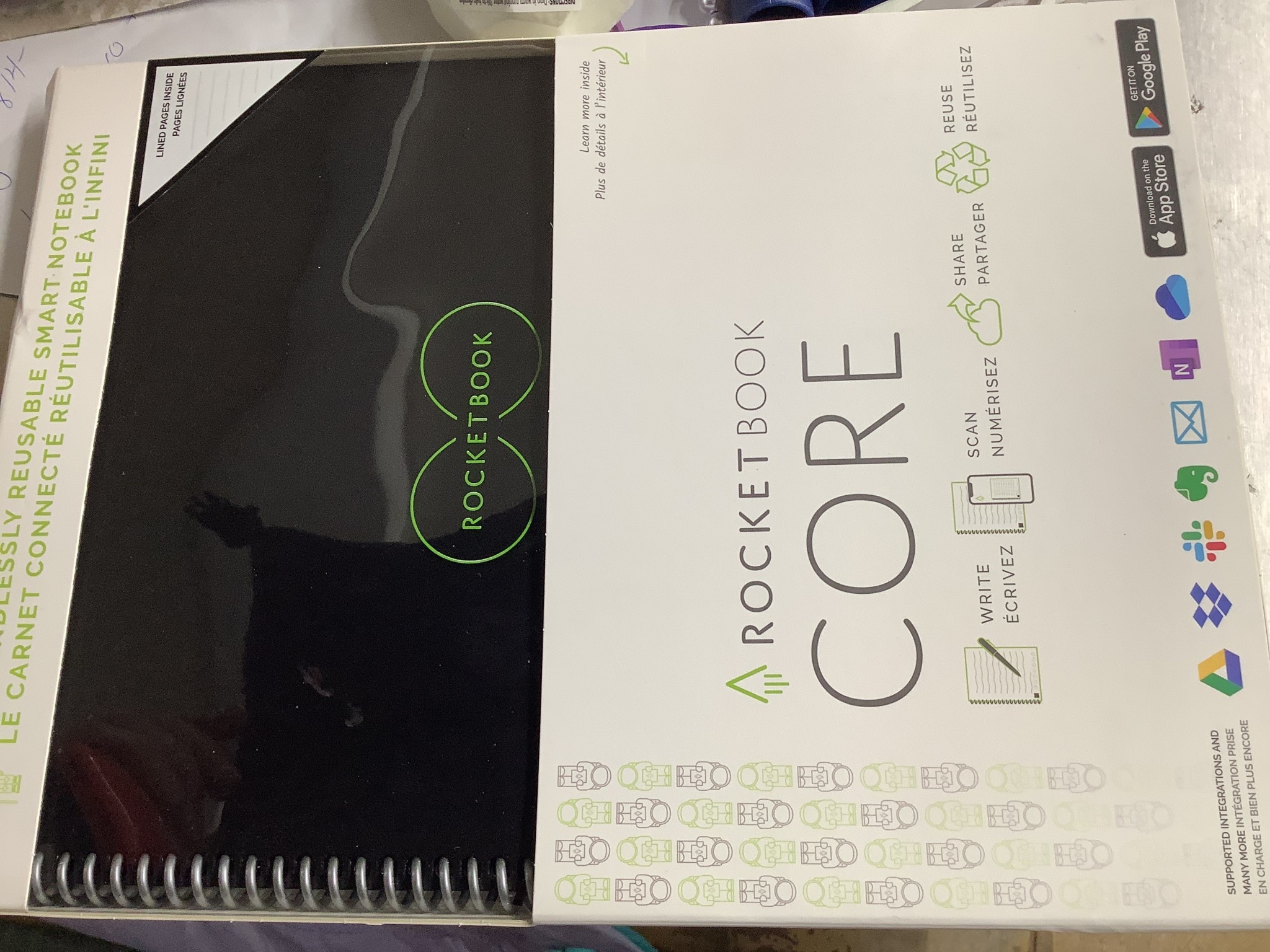 Core Smart Spiral Reusable Notebook Lined 32 Pages 8.5x11 Black ...