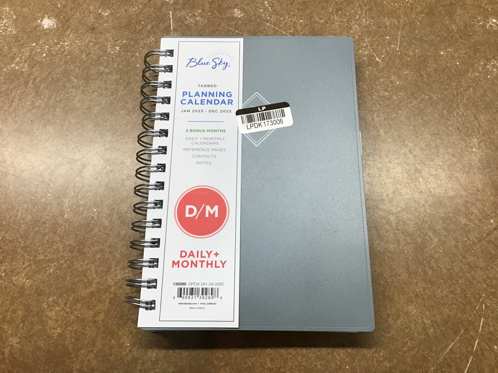 2023 Planner Daily/Monthly 5x8 Solid Slate - Blue Sky - D3 Surplus Outlet