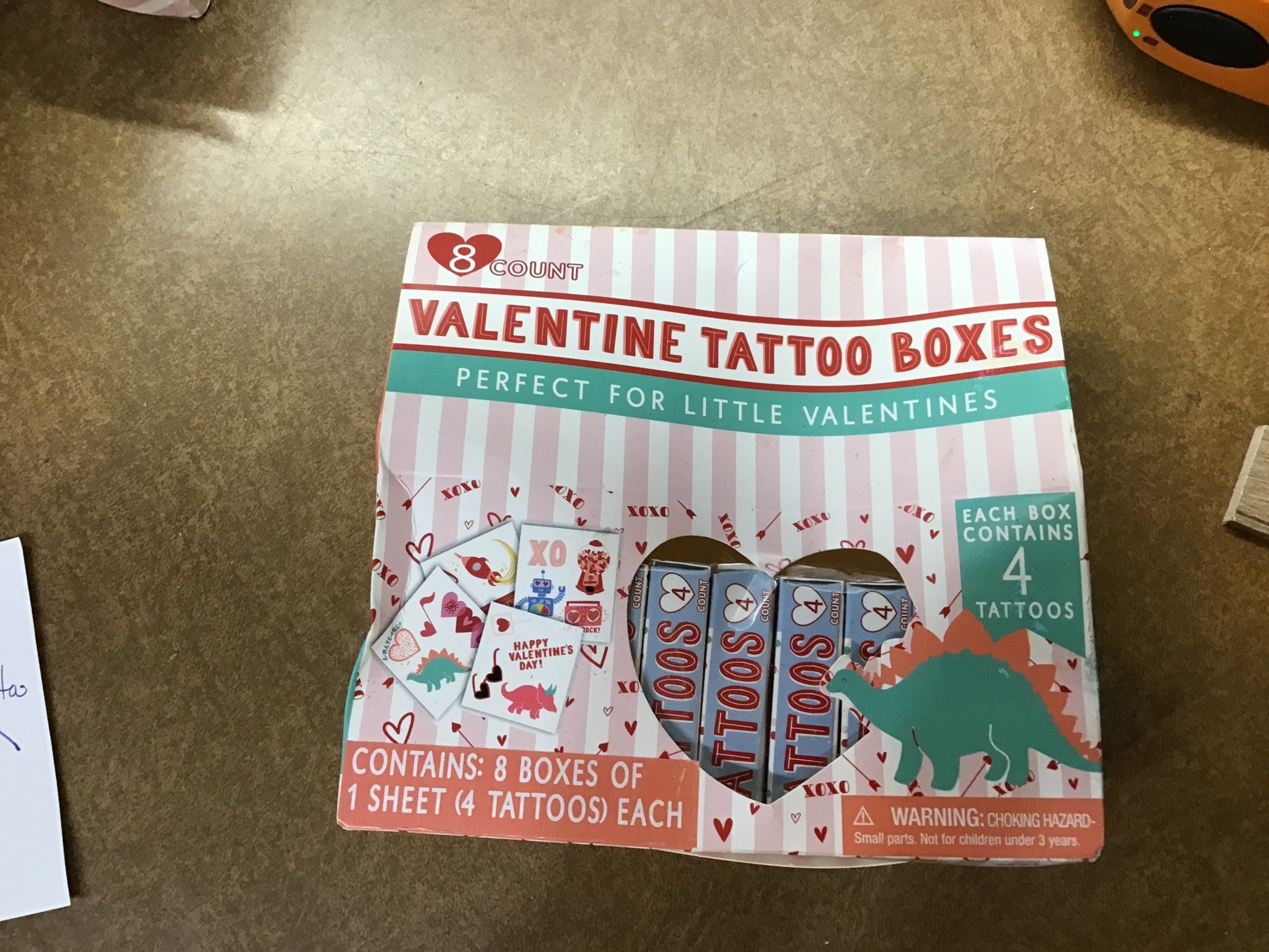 *box damage* 8 count Valentine tattoo boxes - D3 Surplus Outlet