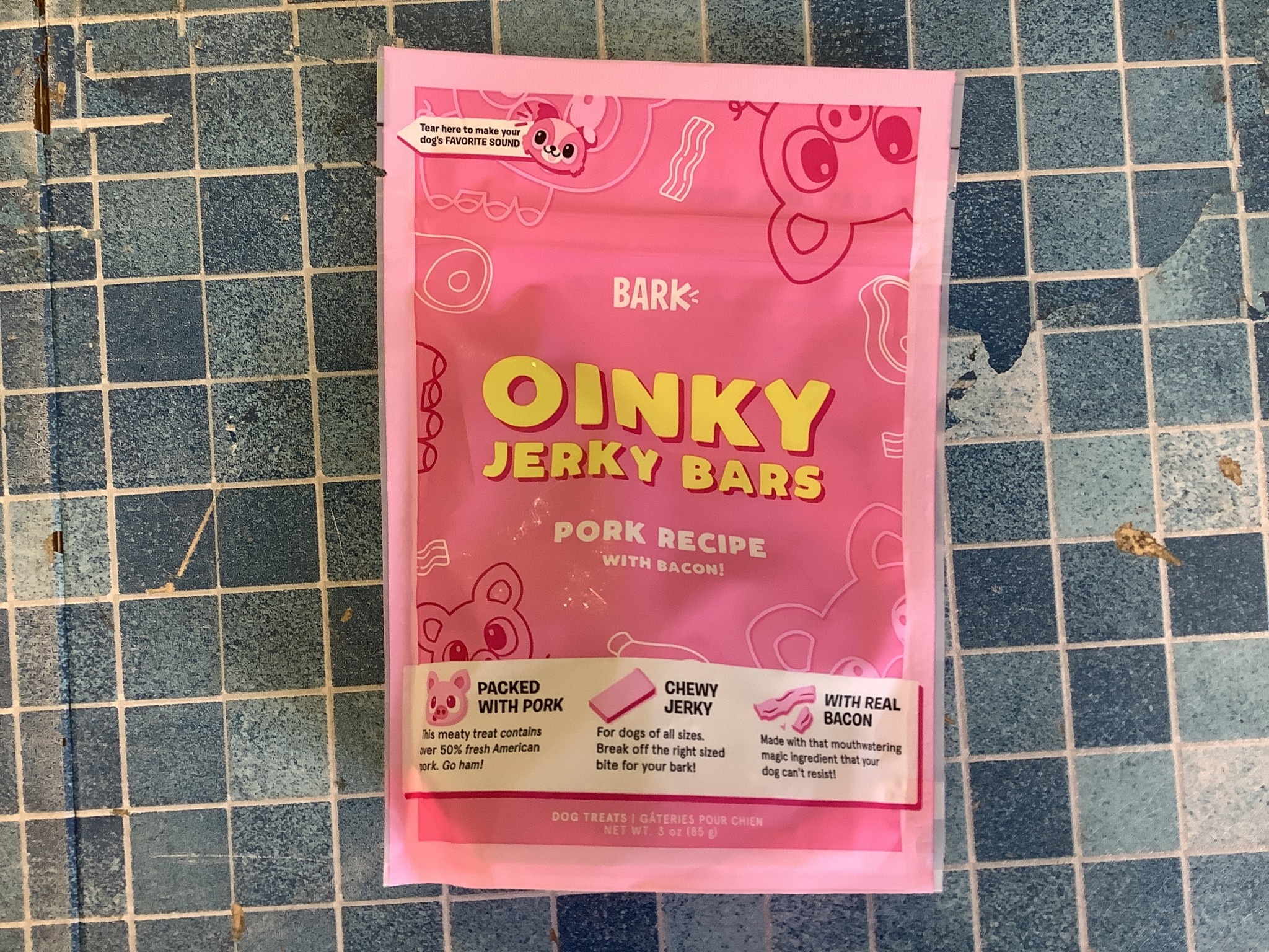 *Expired Bark Eats (Bark Box) Oinky Jerky Bars Pork Recipe w/ Bacon 3 ...