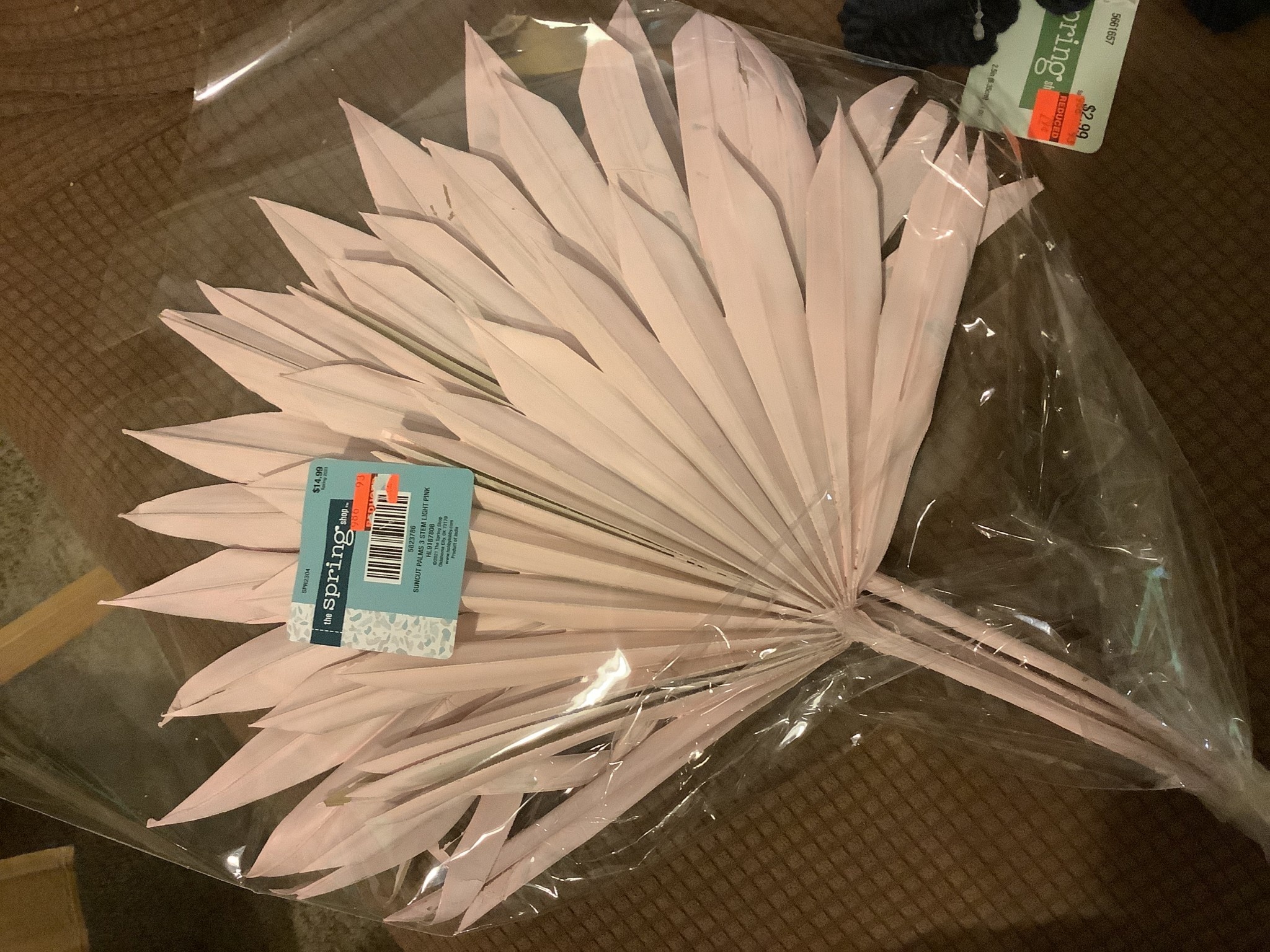 The Spring Shop - Suncut Palms 3 Stem Light Pink - D3 Surplus Outlet