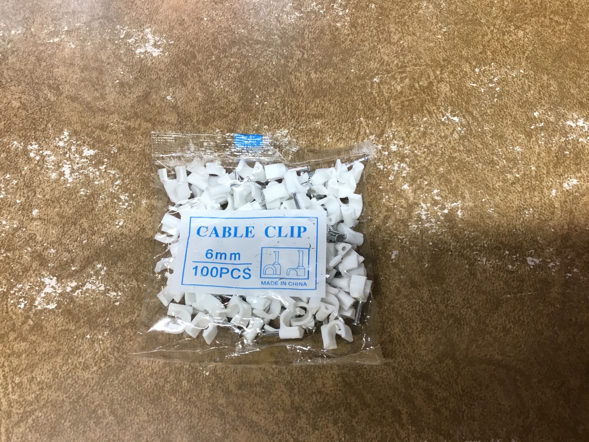 Cable Clips 6mm 100pc white - D3 Surplus Outlet