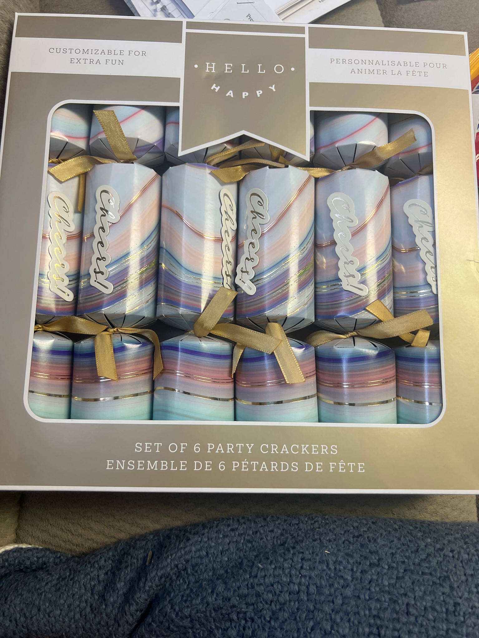 Hello Happy - Set of 6 Party Crackers - customizable note and activity ...