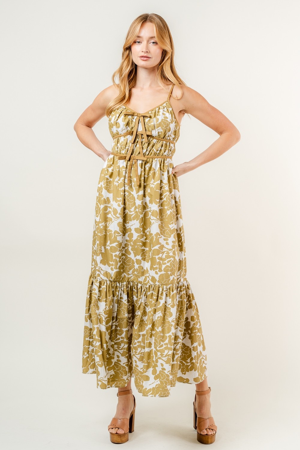 Tie-Front Tiered Midi Dress - Kirby's Kloset