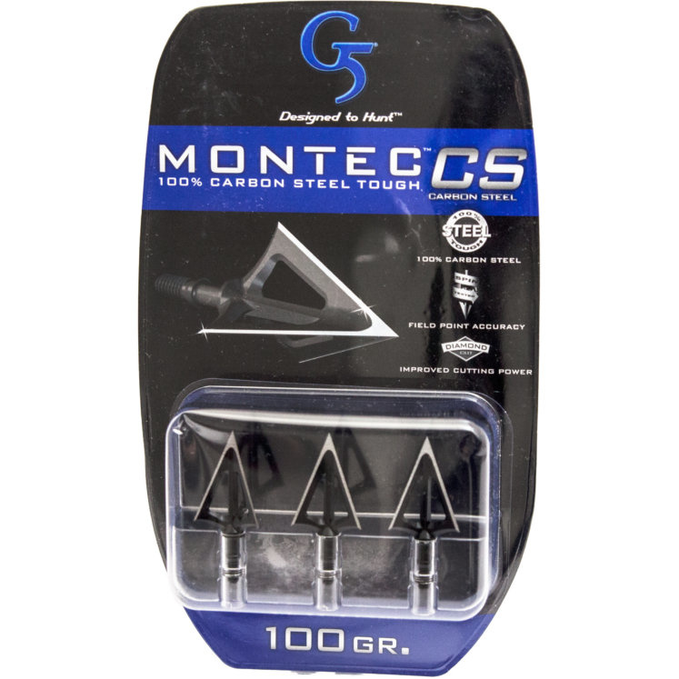 G5 Montec CS Broadhead, 3 Blade, 1-1/16", 100gr, 3pk - Backcountry Supplies