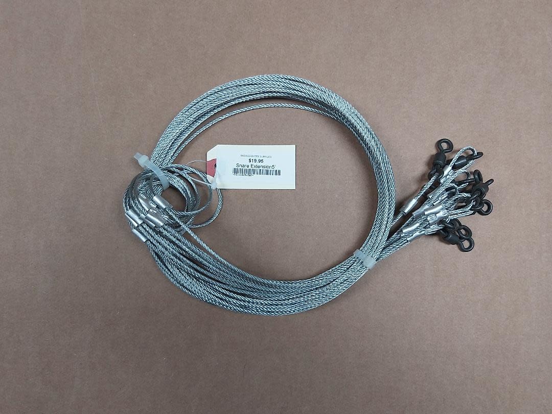 Snare Extension with 600lb Barrel Swivel 5' (10pk) - Backcountry Supplies