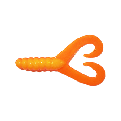 4" Twin Tail Grub Orange - Backcountry Supplies