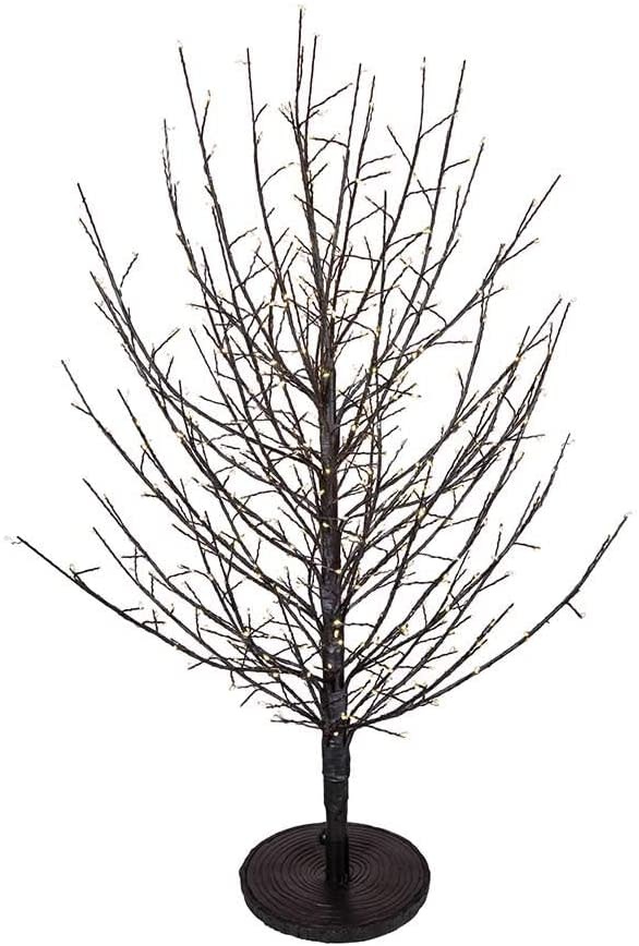 Pre-Lit Dark Brown Branch Twig Tree 3 FT Warm White Lights - Digs N Gifts