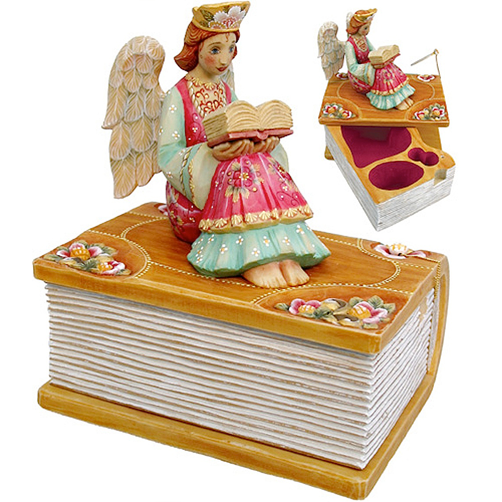 DeBrekht Artistic Studios Sweet Dreams Angel Box W Angel Reading 6.5 ...