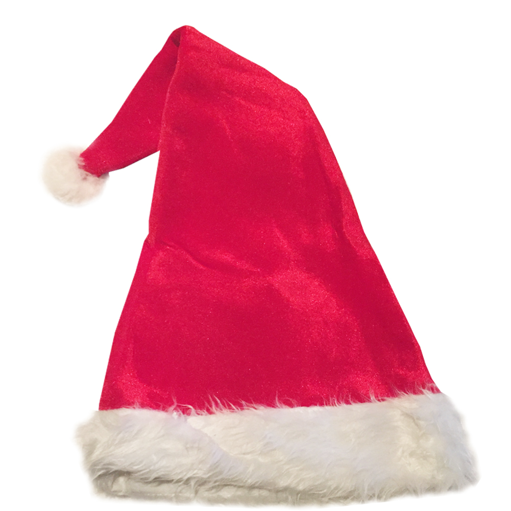 Christmas Hat Velvet Holiday Hat - Red w White Faux Fur Trim - Digs N Gifts