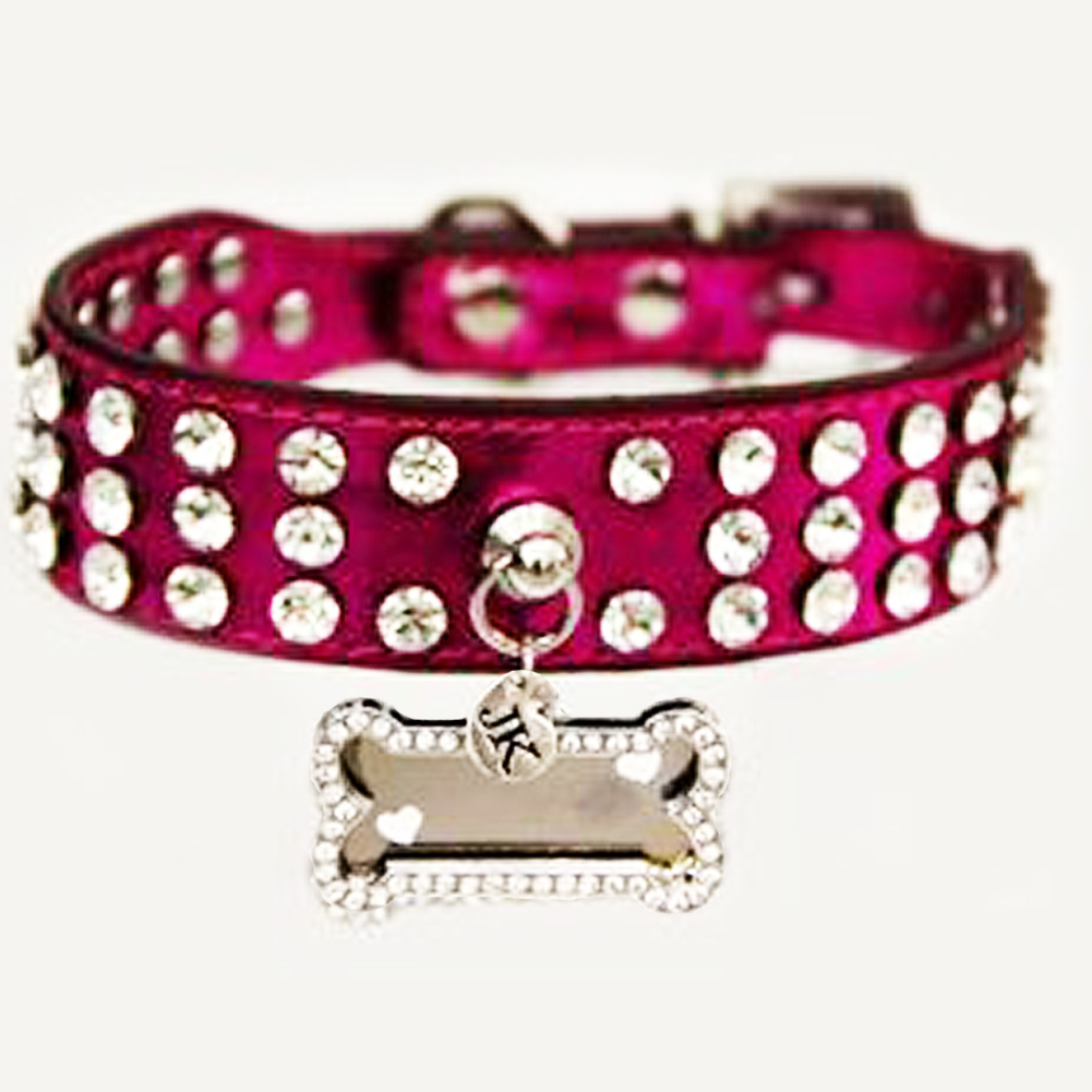 Rhinestone Dog Collar Pink Small 15 Inch - Digs N Gifts