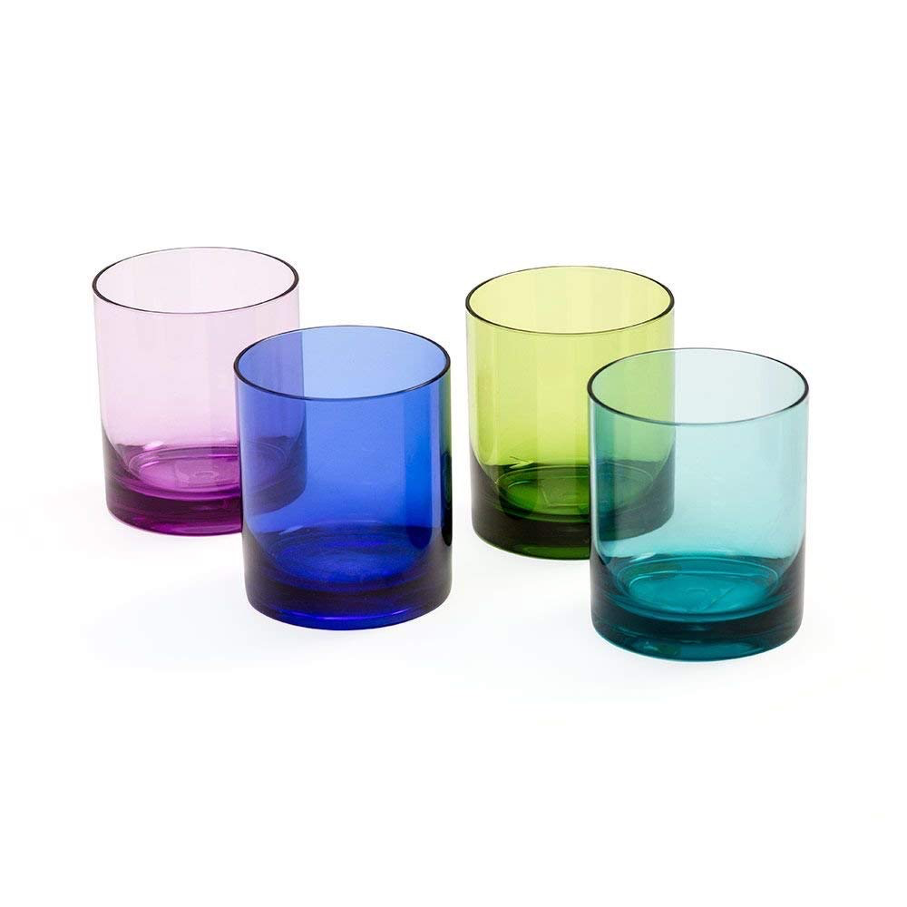 Acrylic 14oz On The Rocks Highball Giftset of 4 Jewel Tones - Digs N Gifts