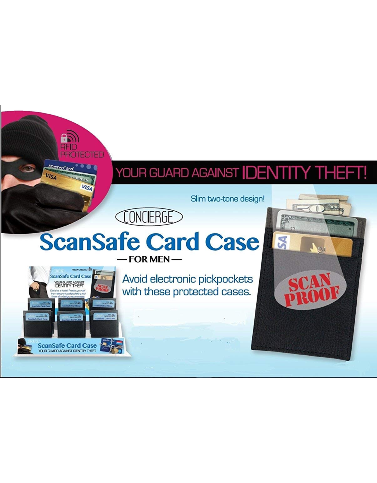 DM Merchandising ScanSafe Card Case For Men Scan Proof RFID Protected ...