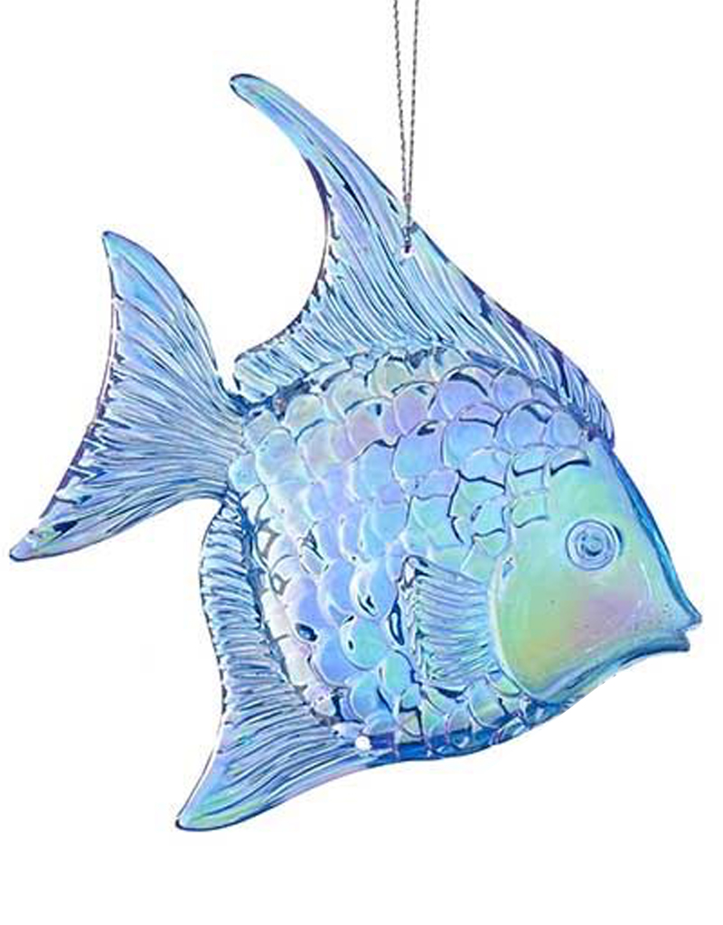 Kurt Adler Iridescent Acrylic Angel Fish Ornament -B - Digs N Gifts
