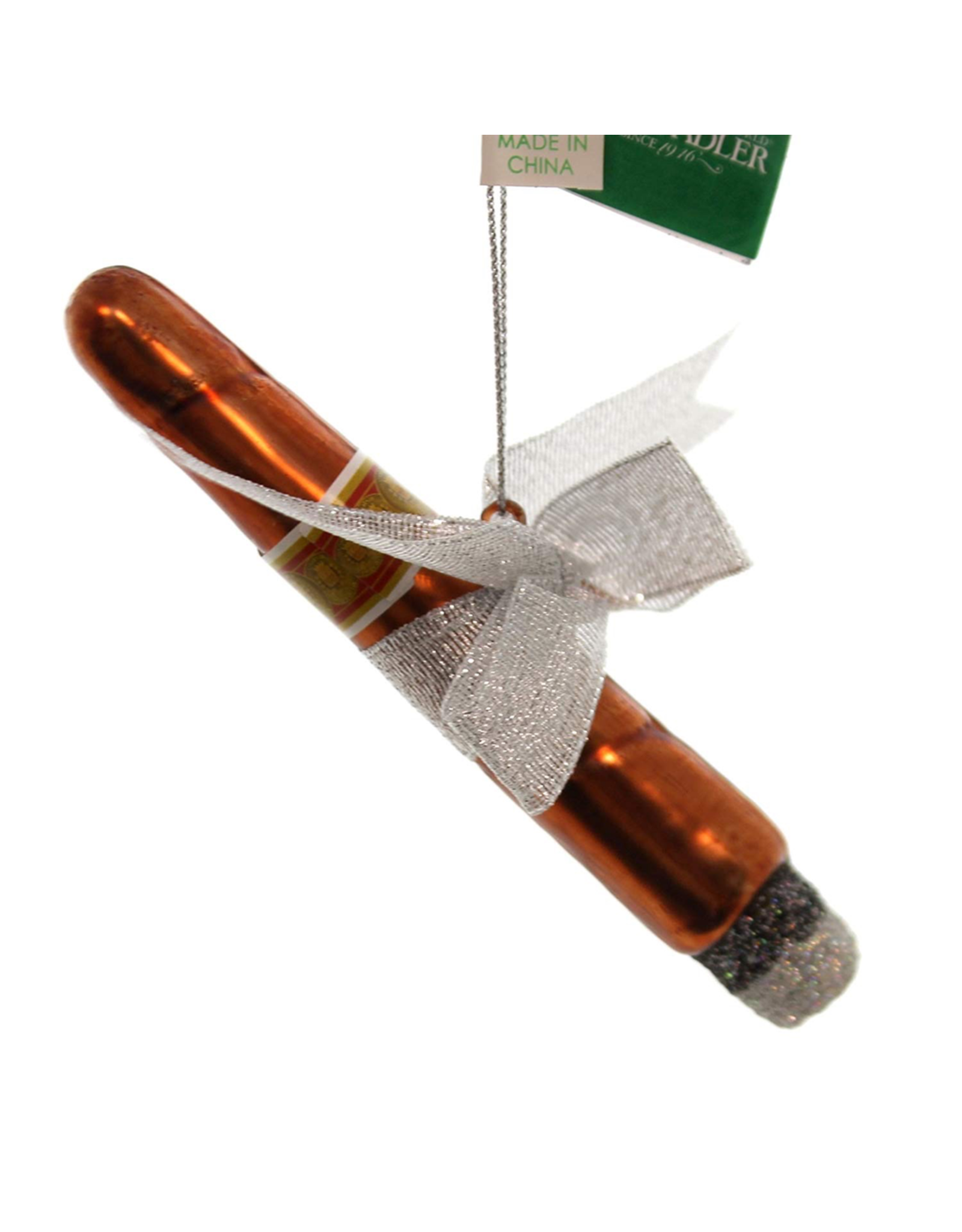 Kurt Adler Noble Gems Glass Cigar Cuban Havana Ornament w Bow - Digs N ...