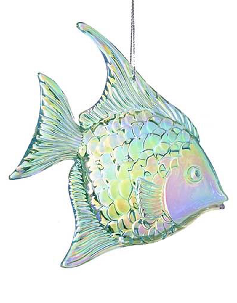 Kurt Adler Iridescent Acrylic Angel Fish Ornament -G - Digs N Gifts