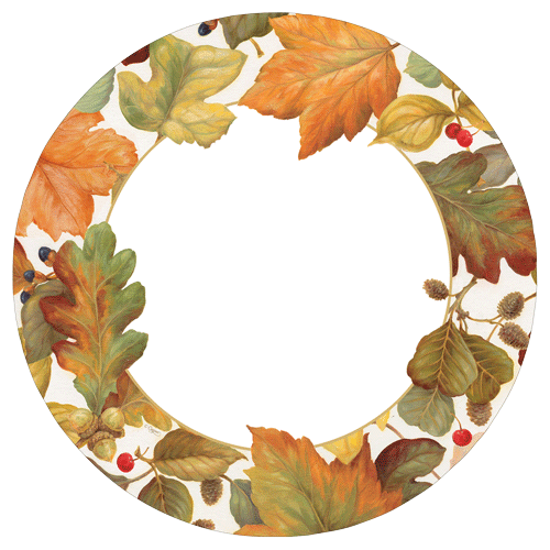 Thanksgiving Paper Dinner Plates 8pk Round Autumn Leaves II - Digs N Gifts