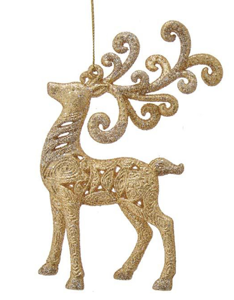 Gold Reindeer Ornament 6 Inch - Digs N Gifts