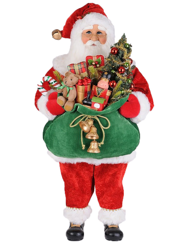 Lighted Bearing Gifts Santa Christmas Collectible 37H - Digs N Gifts