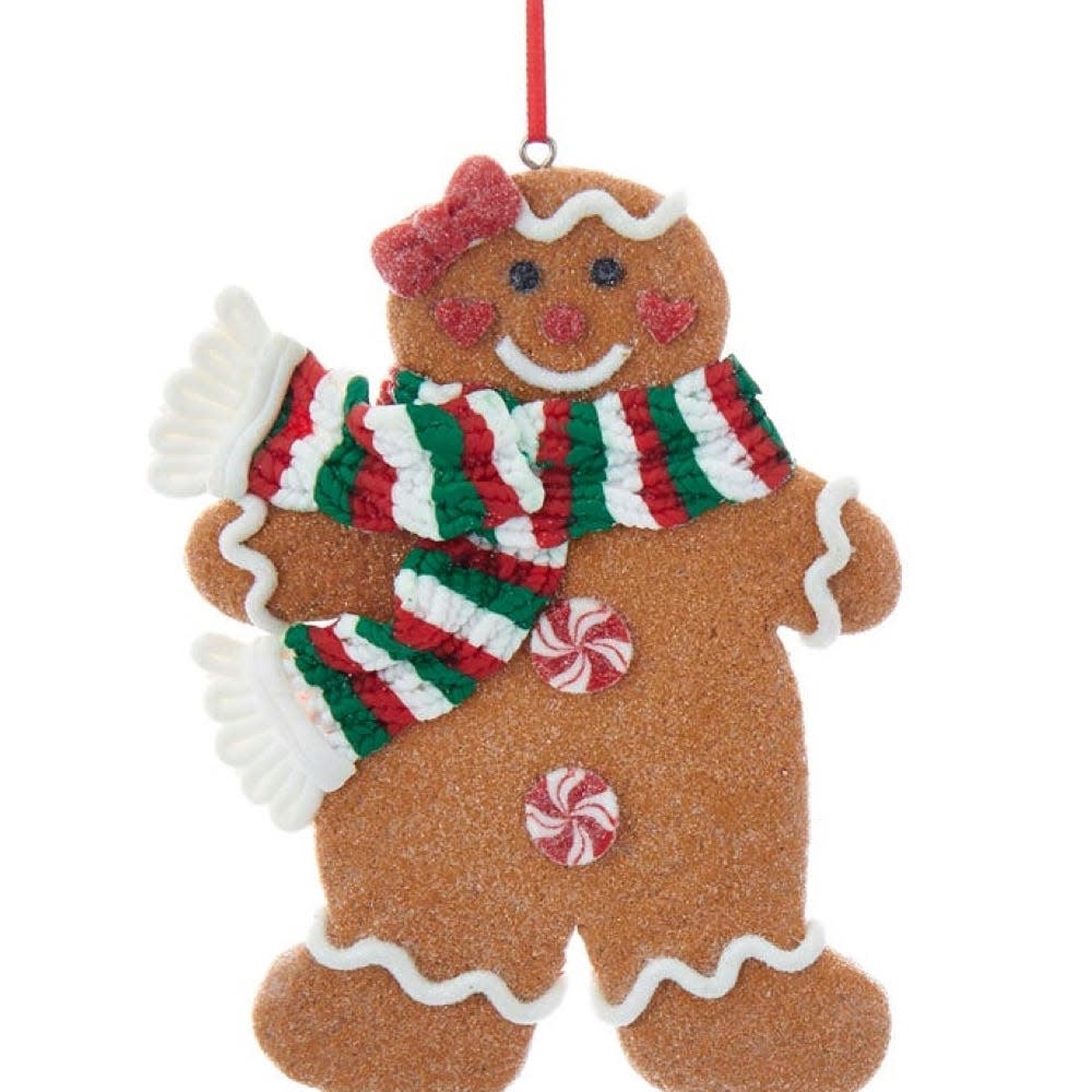 Gingerbread Girl With Scarf Ornament - Digs N Gifts