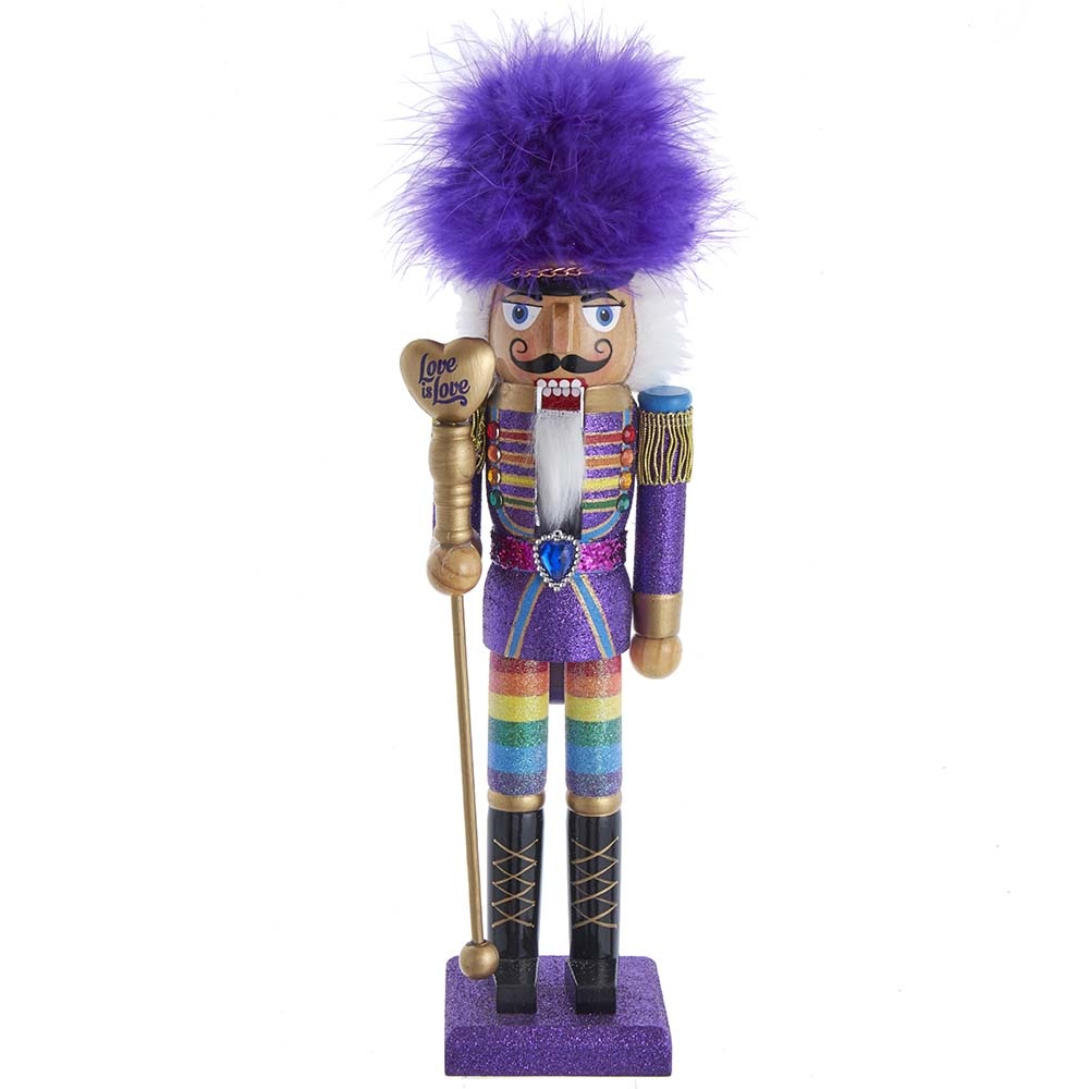 Kurt Adler Gay Pride Nutcracker Love Is Love 15 Inch - Digs N Gifts