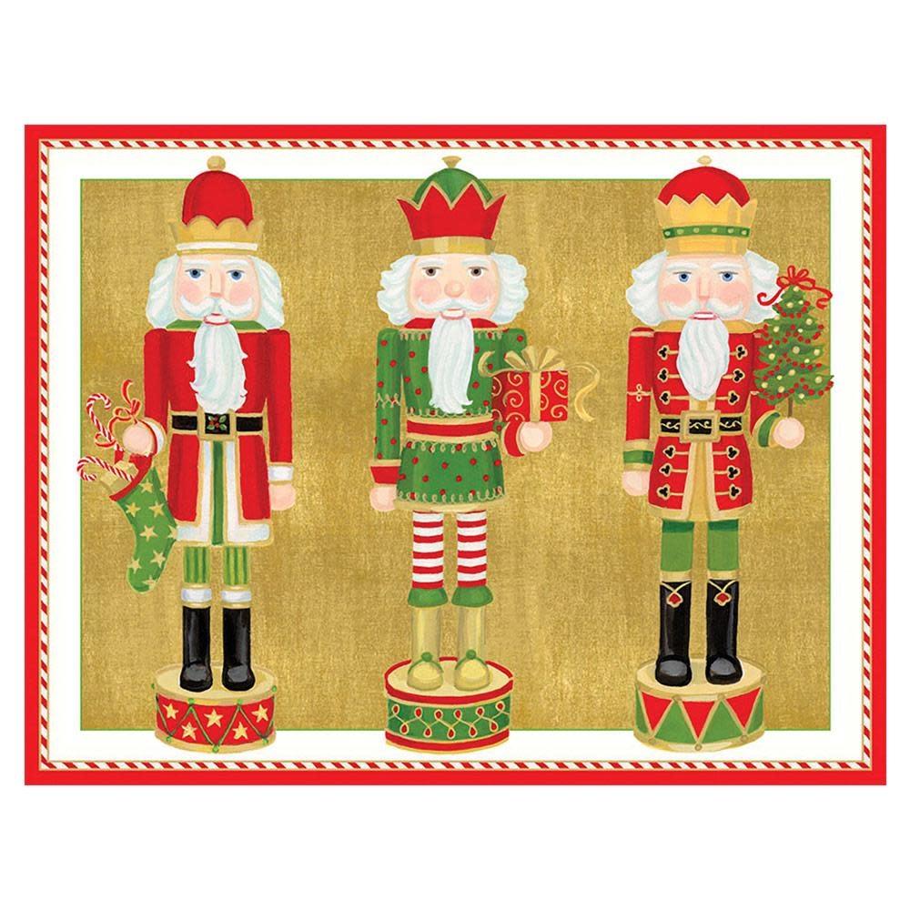 Caspari Boxed Christmas Cards 16pk Nutcrackers Digs N Gifts