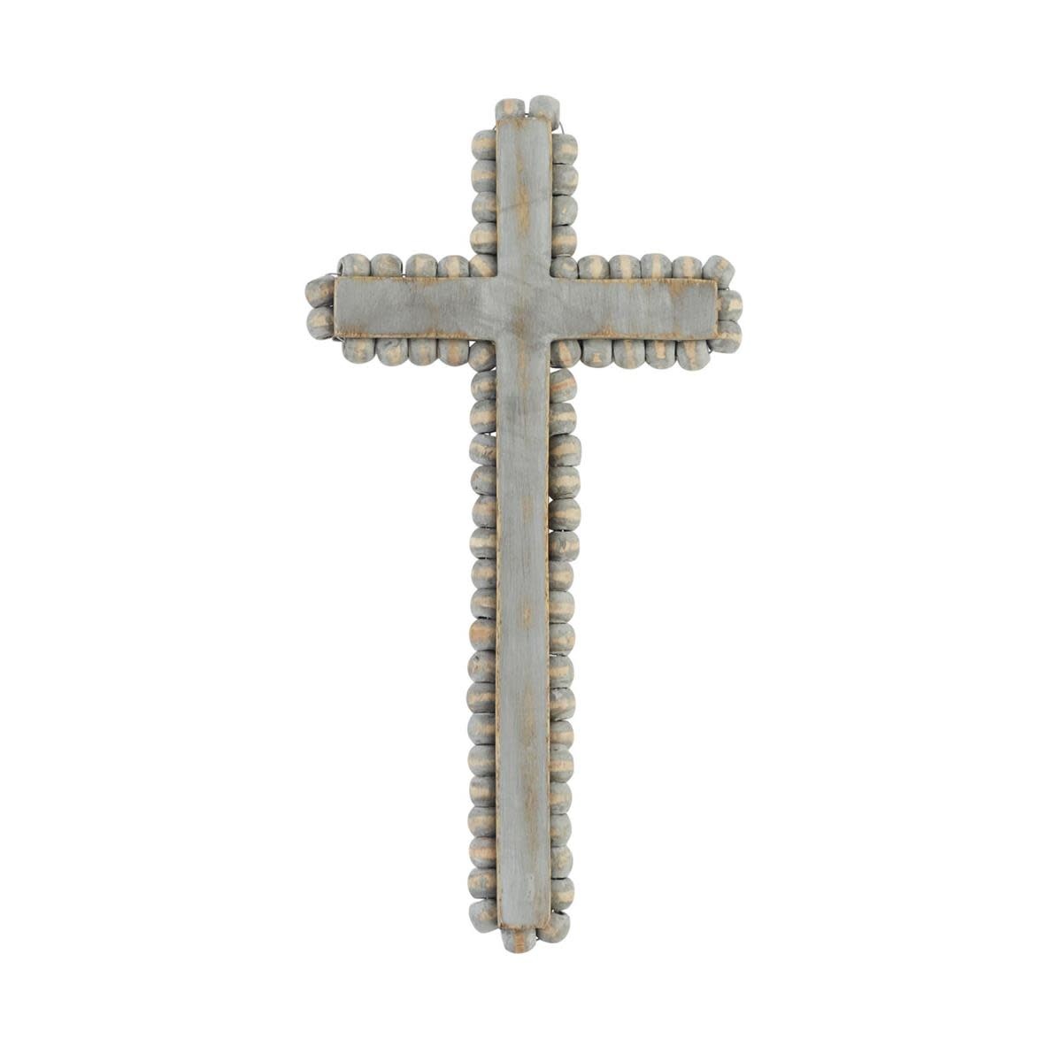 Mud Pie Beaded Wood Cross 9 Inch - Digs N Gifts