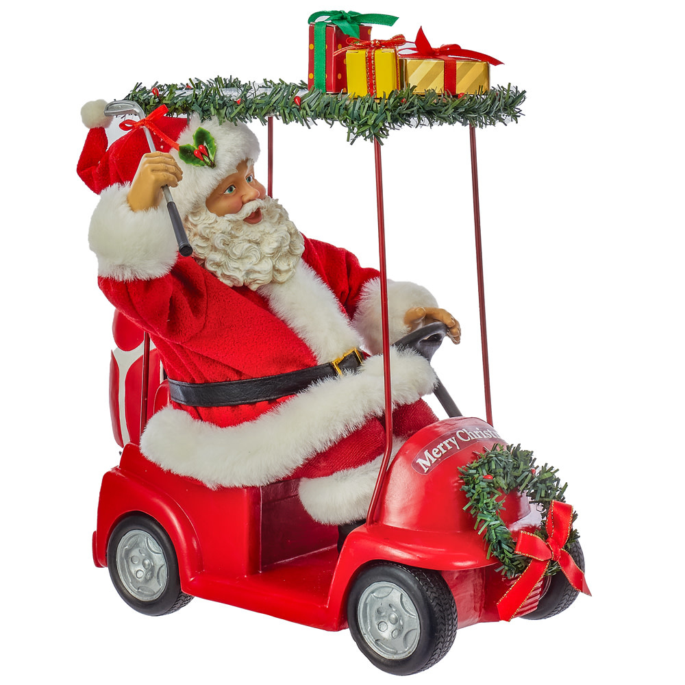 Fabriche Santa Driving Golf Cart Table Piece Figurine - Digs N Gifts