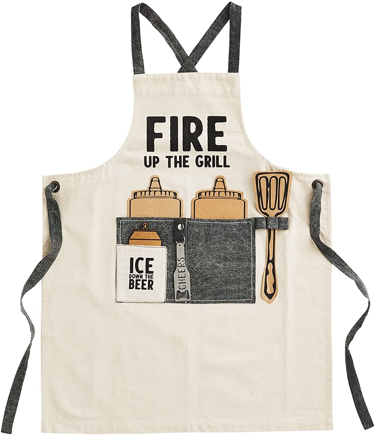 Mud Pie Fire Up The Grill Grilling Apron W Pockets And Bottle Opener ...