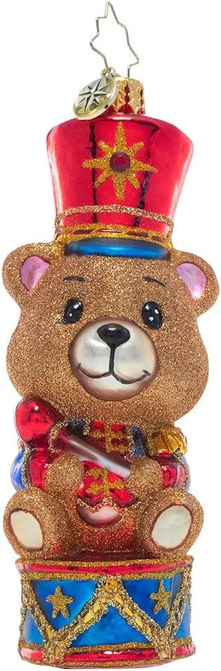 Christopher Radko Tiny Teddy Drummer Boy Christmas Ornament - Digs N Gifts
