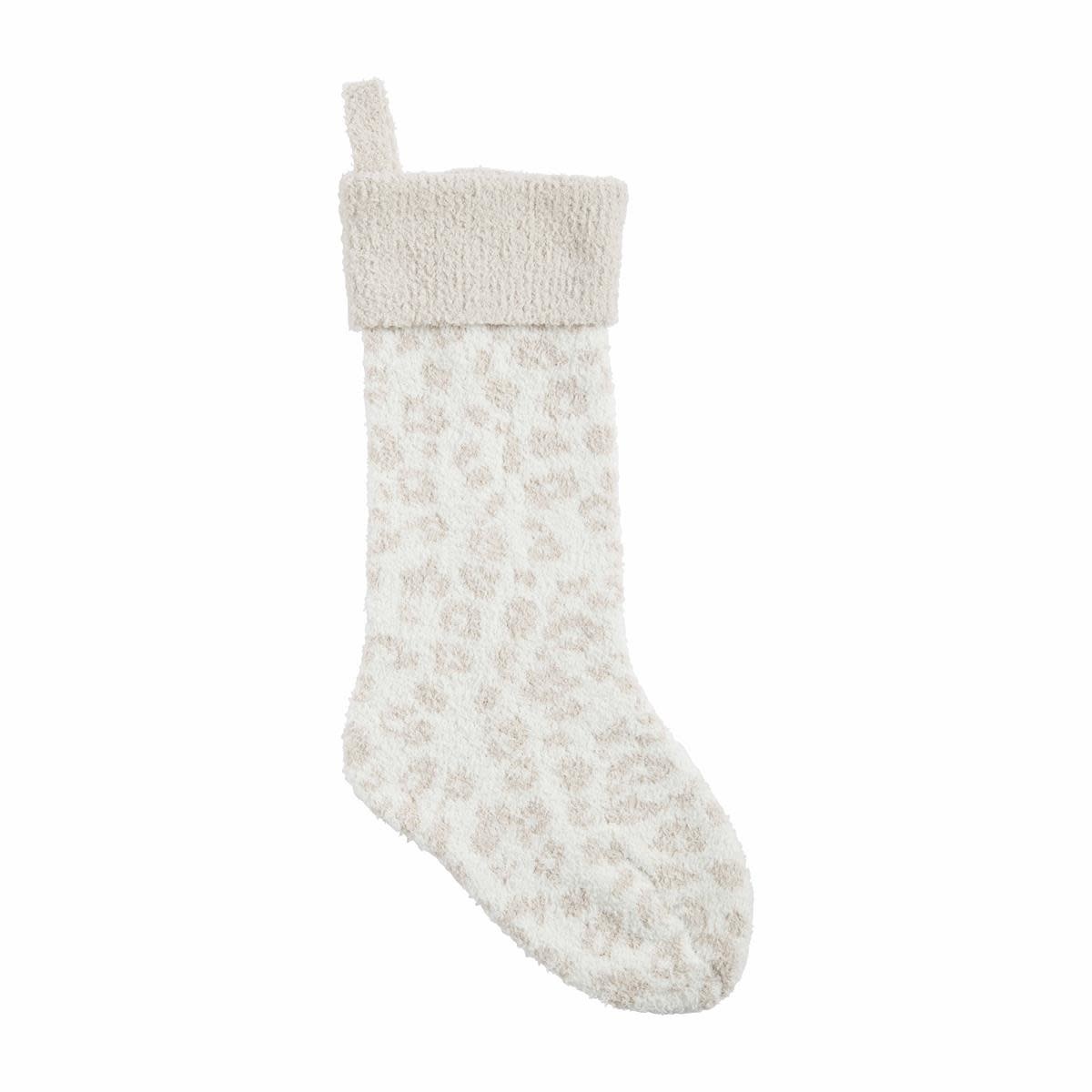 Mud Pie Christmas Stockings Leopard Chenille Stocking In Cream - Digs N ...